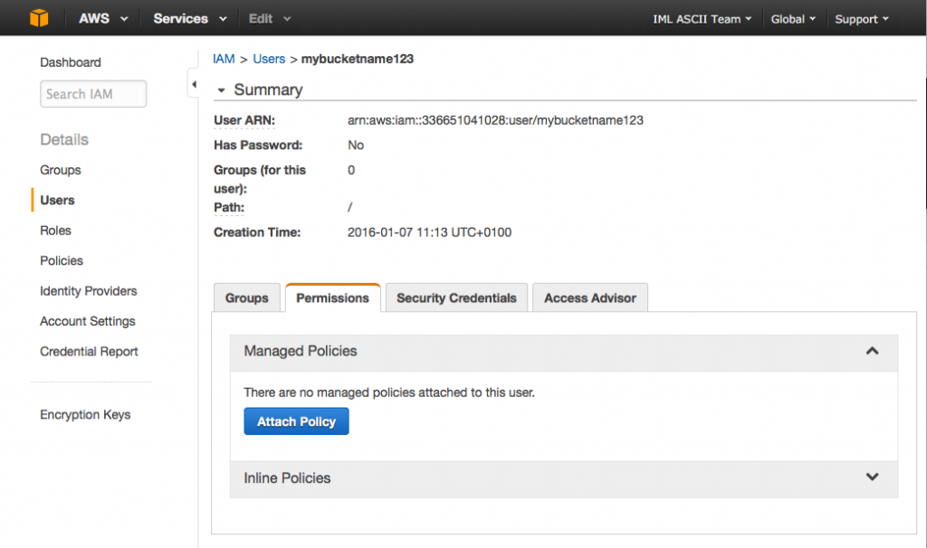 11 choose attach policy | EOSCE